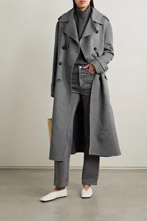 Stella McCartney Belted Wool-felt Trench Coat