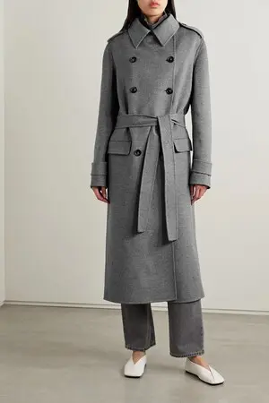Stella McCartney Belted Wool-felt Trench Coat