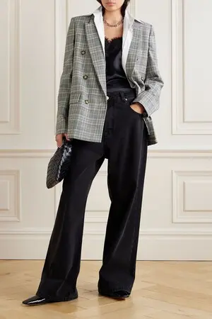 Stella McCartney Double-breasted Checked Wool Blazer