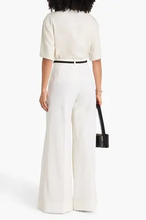 Stella McCartney Pleated Wool-blend Twill Wide-leg Pants