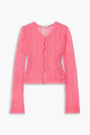 Stella McCartney Open-knit Alpaca-blend Cardigan - Bubblegum