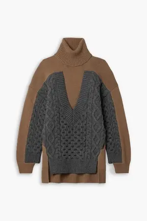 Stella McCartney Paneled Wool Turtleneck Sweater
