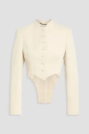 Stella McCartney Cropped Cotton And Linen-blend Twill Jacket