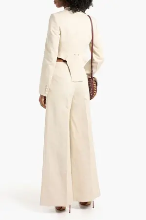 Stella McCartney Cropped Cotton And Linen-blend Twill Jacket
