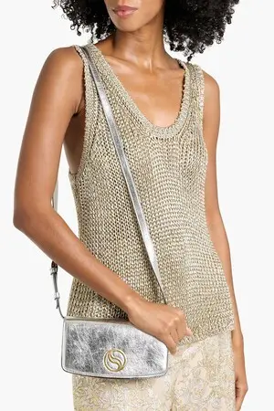 Stella McCartney Metallic Textured Crossbody Bag - Silver