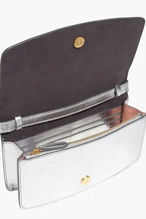 Stella McCartney Metallic Textured Crossbody Bag - Silver