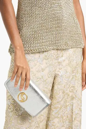 Stella McCartney Metallic Textured Crossbody Bag - Silver