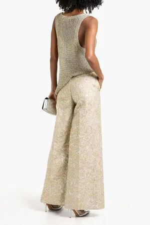 Stella McCartney Metallic Brocade Wide-leg Pants