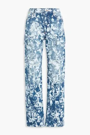 Stella McCartney Printed High-rise Cargo Jeans - Mid Denim