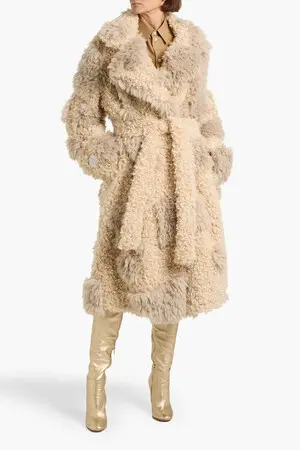 Stella McCartney Teddy Fleece Coat With Detachable Waist Tie