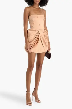 Stella McCartney Strapless Embellished Draped Mini Dress