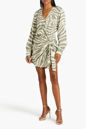 Balmain Zebra-print Twill Mini Dress
