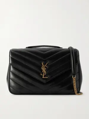 Saint Laurent Loulou Large Matelassé Leather Shoulder Bag - Black