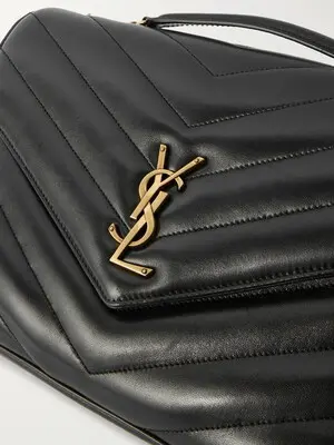 Saint Laurent Loulou Large Matelassé Leather Shoulder Bag - Black