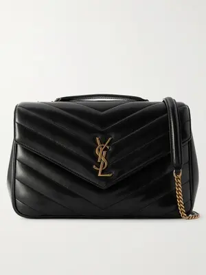 Saint Laurent Loulou Large Matelassé Leather Shoulder Bag - Black