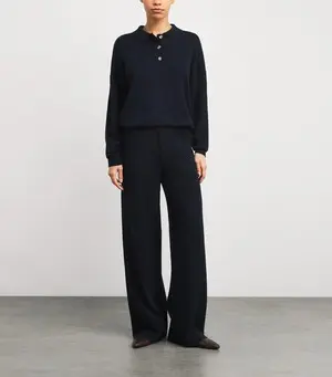 ALLUDE Wool-cashmere Straight Trousers