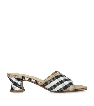 Burberry Block Heel Mules Clogs For Women