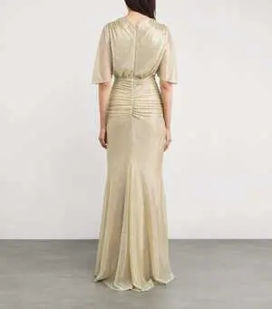 Talbot Runhof Metallic Tulle Gown