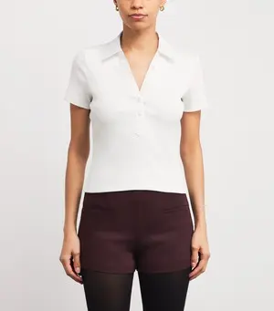 Veronica Beard Stretch-cotton Kearney Polo Shirt - White
