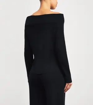 ALLUDE Cashmere-silk Off-the-shoulder Sweater