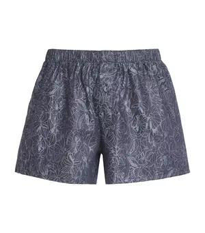 Hanro Cotton Floral Boxer Shorts - Navy