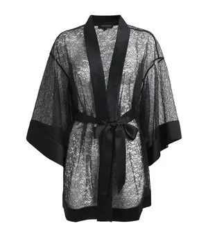 Kiki De Montparnasse Lace Petite Fleur Kimono - Black