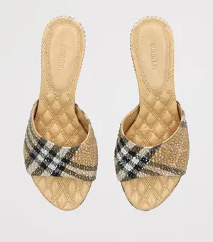 Burberry Embellished Sloane Heeled Mules