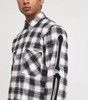 Amiri Cotton Flannel Bones Overshirt