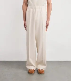 Sandro Cotton-blend Straight-fit Trousers - Beige