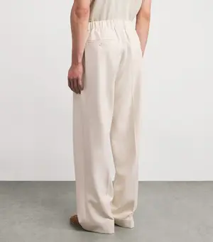 Sandro Cotton-blend Straight-fit Trousers - Beige