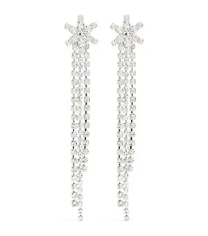 JENNIFER BEHR Crystal Zelda Drop Earrings - Silver