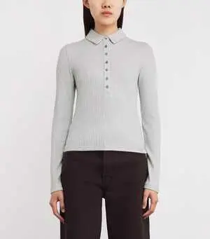 Paige Ribbed Eden Polo Top