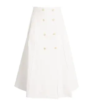 Carolina Herrera A-line Cotton-blend Midi Skirt