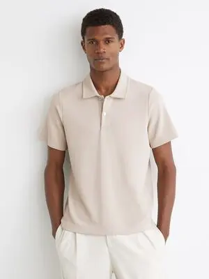 Men's Beige Tops Polos