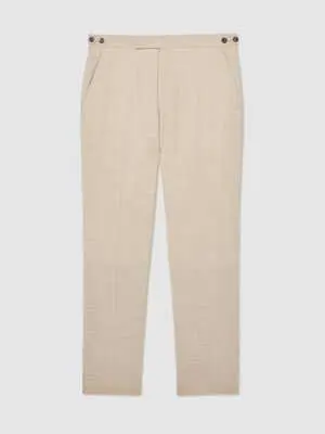REISS Fibre Wool Textured Tailored-fit Trousers