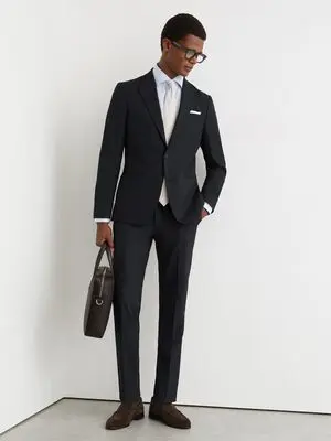 REISS Graduate Tailored Fit Single-breasted Suit Blazer - Navy