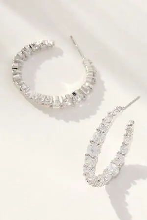 Melinda Maria Oh She Fancy Graduated Hoop Earrings - Silver