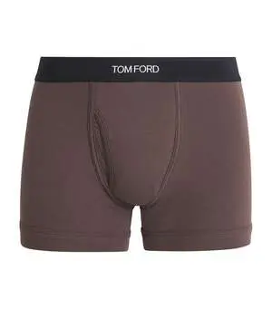 TOM FORD Stretch-cotton Logo Boxers - Beige