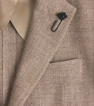 LARDINI Linen-wool Patch Pocket Blazer - Brown