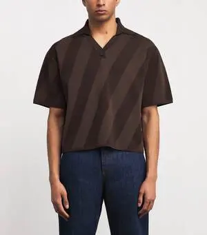 Jacquemus Cropped Stripe Polo Shirt - Brown