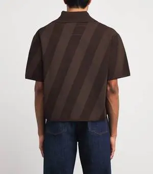 Jacquemus Cropped Stripe Polo Shirt - Brown