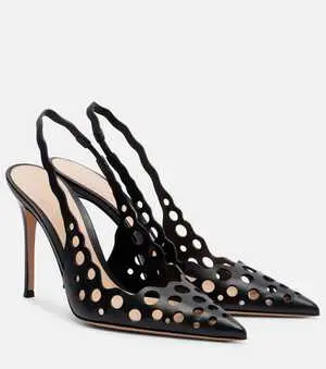 GIANVITO ROSSI 95 Leather Slingback Pumps