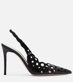 GIANVITO ROSSI 95 Leather Slingback Pumps
