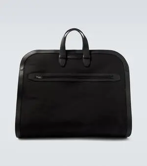 Brioni Leather-trimmed Garment Bag - Black