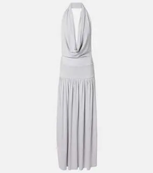 AYA MUSE Spoe Halterneck Maxi Dress - Blue