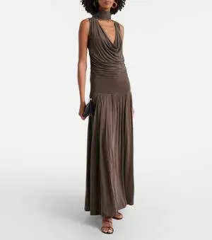 AYA MUSE Alyve Draped Halterneck Maxi Dress