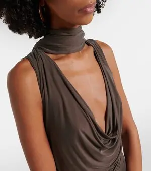 AYA MUSE Alyve Draped Halterneck Maxi Dress