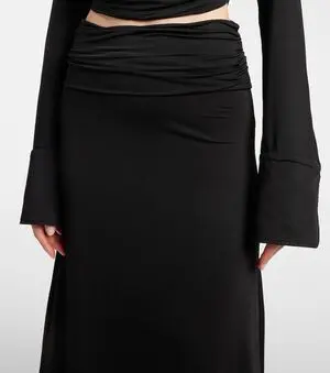 AYA MUSE Freya Draped Maxi Skirt - Black