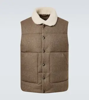 Loro Piana Dug Wool And Cashmere Vest - Brown