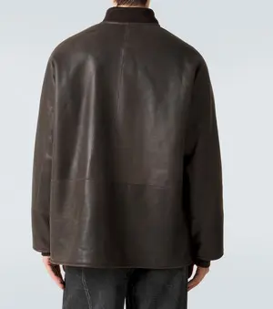 A.PRESSE Shearling-lined Leather Jacket